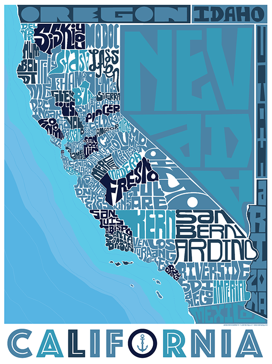 Mapa Etiquetado De California