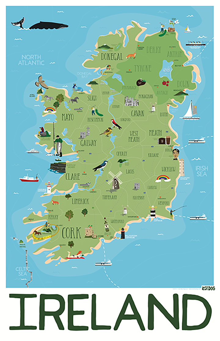 Map of ireland with cities and attractions photos - Travelidaz.com
