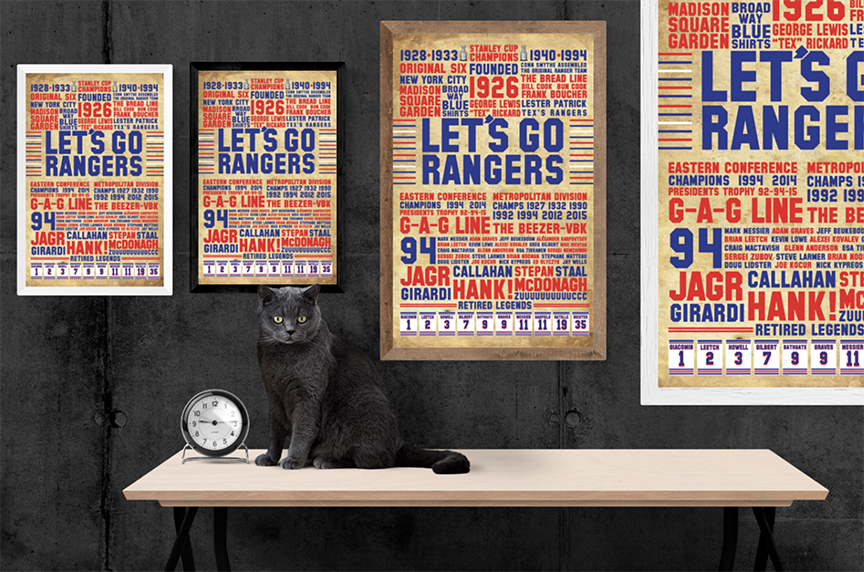 Lets Go Rangers Vintage Poster – LOST DOG Art & Frame
