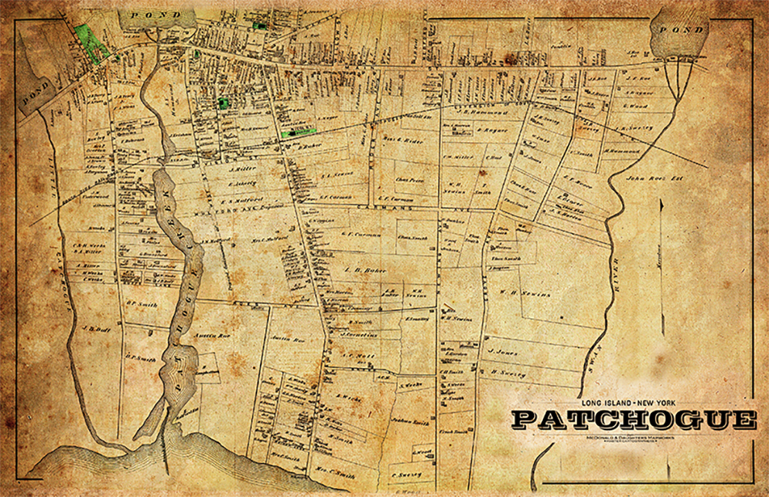 Patchogue Vintage Map – LOST DOG Art & Frame